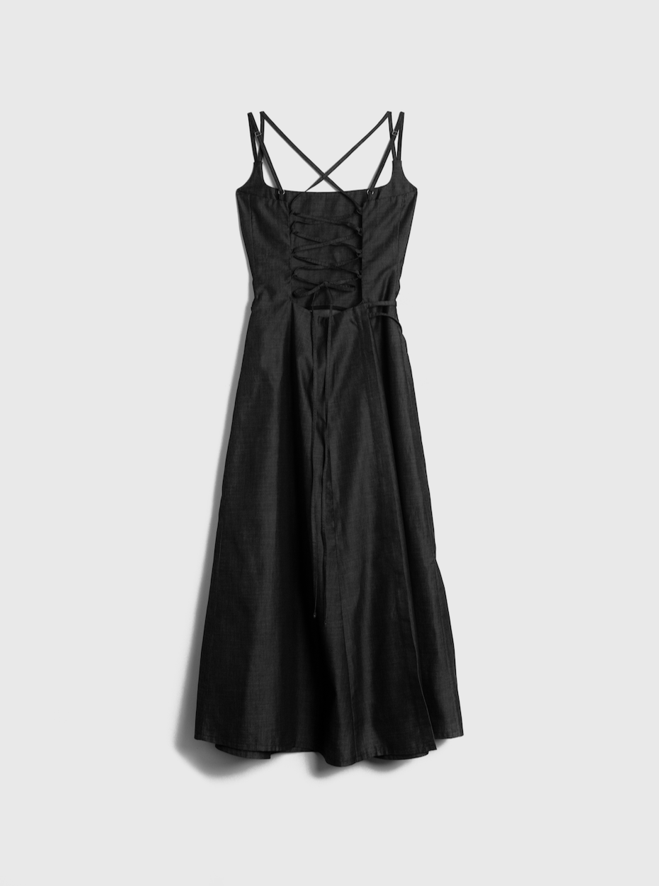 THE LONG U DRESS - CHARCOAL BLUE - Fyoocher.ca